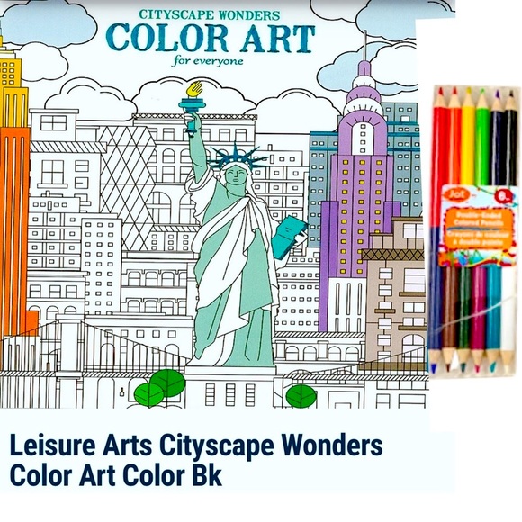 Leisure Arts | Art | Coloring Art Coloring Book Colored Pencils City ...